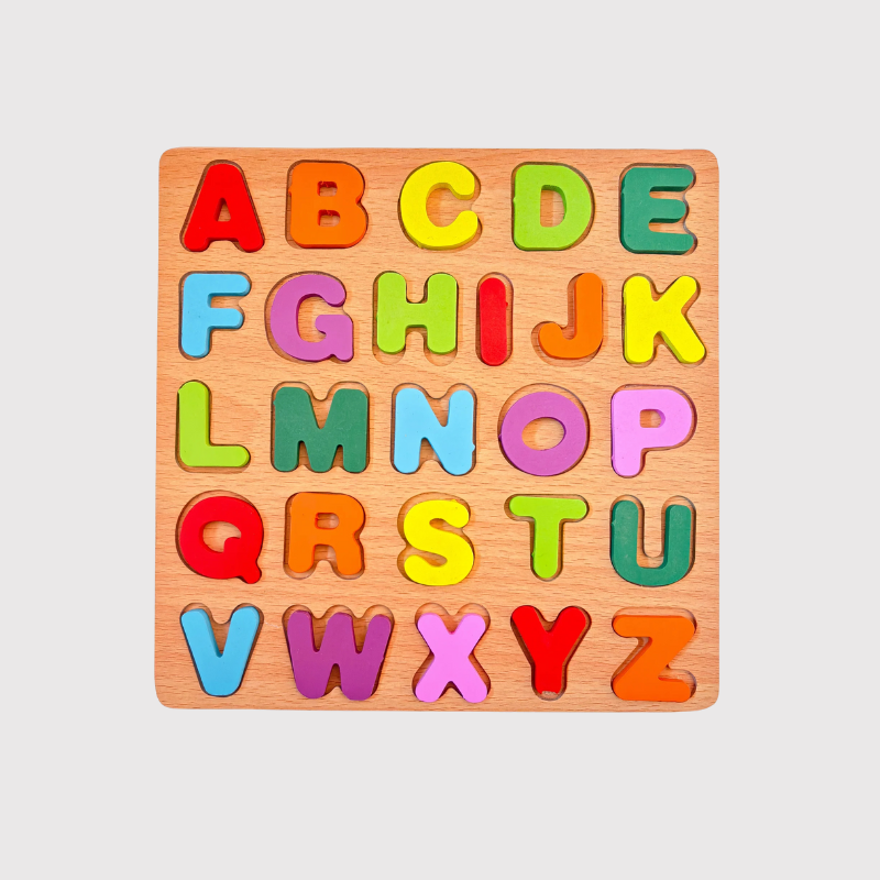 Wooden Uppercase Alphabet Puzzle - Capital Letters A-Z – playtime.pk