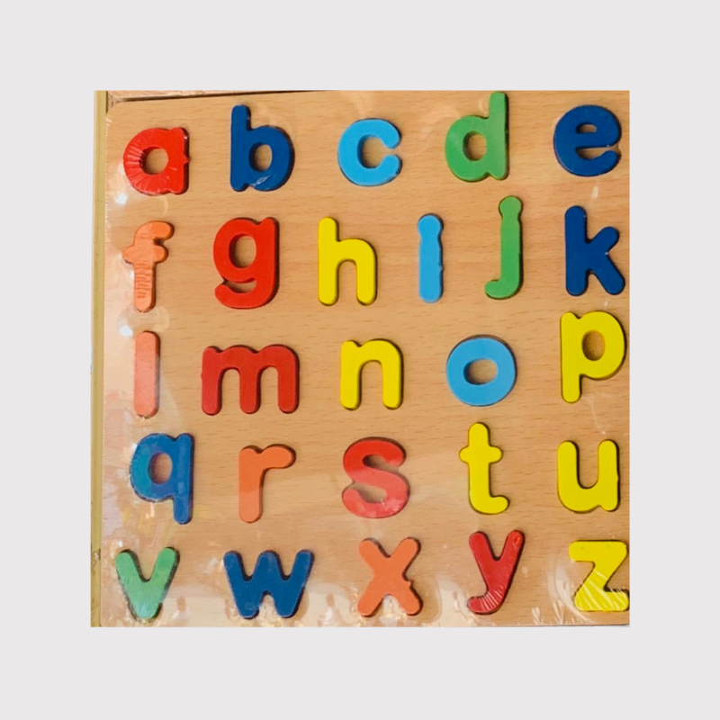 Wooden Lowercase Alphabet Puzzle - Small Letters Learning Toy – playtime.pk